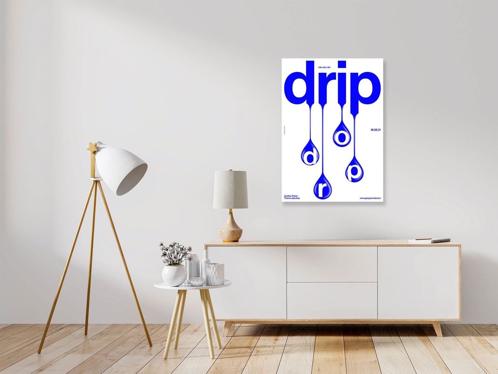 Drip Drop Blue Poster | Abstract Typography Wall Art Print – Gary ...