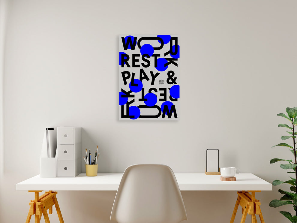 Work, Rest & Play Poster – Modern Typographic Wall Art – Gary Percival ...